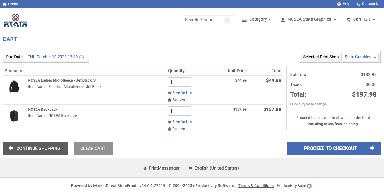 E-Commerce Storefronts - State Graphics